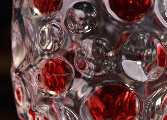 Home Decor Glass Candlestick Holders , Hobnail Dots Emboss Glass Candle Jar