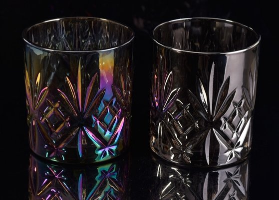 Cylinder Debossed Pineapple Glass Cup , Scented Candle Making Jars