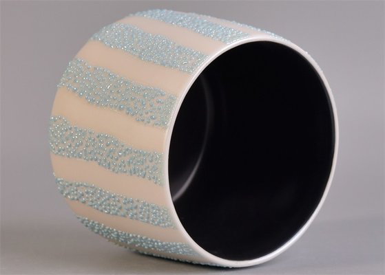 Interior Ceramic Candle Holders 439Ml Pearl Glazed External Black Glazed