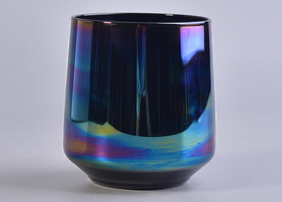 Machine Blown Decor Wedding Glass Candle Holder Beautiful Ion Plating
