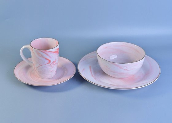 Marble patterned ceramic candle holders ceramic mug sets for coffee or tea drinking