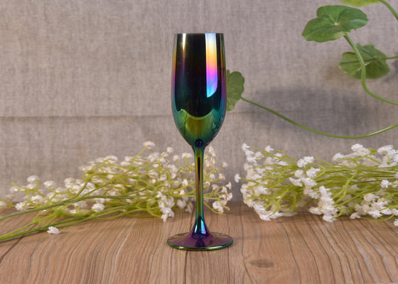 6Oz Ion Electroplated Glass Champagne Stemware Wine Glasses For Candle Making