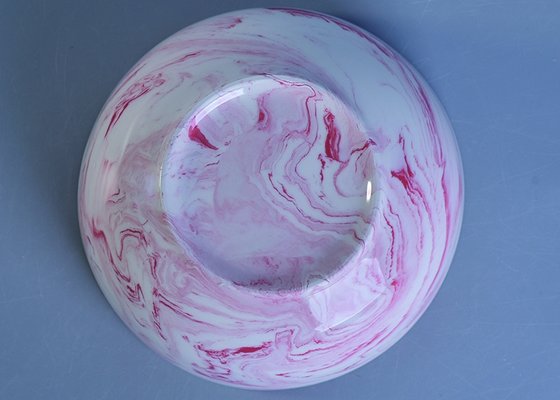 Unique marble effect Ceramic Candle Holder , colored ceramic candle bowl with gold rim
