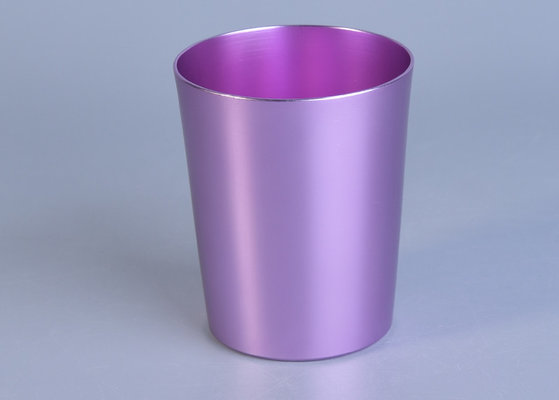 Home Decor Refilled Metal Tin Candle Box With Unique Violet Color Painted