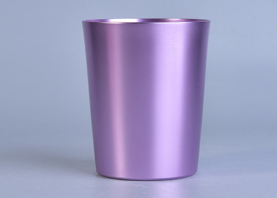 Home Decor Refilled Metal Tin Candle Box With Unique Violet Color Painted