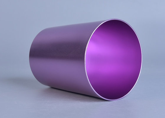 Home Decor Refilled Metal Tin Candle Box With Unique Violet Color Painted