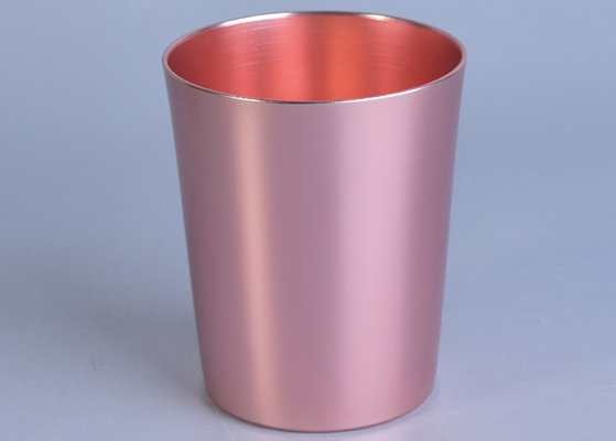 Red Cooper Color Cylinder Tin Candle Holders V Shaped Metal Candle Making Jars Decor