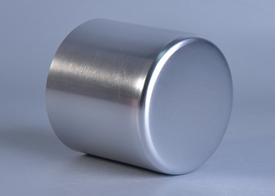 Silver Aluminum Metal Tin Candle Holders Refilled Round Cylinder For Party / Wedding