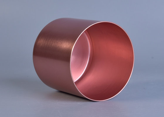 OEM Tin Candle Holders 8oz Wax Filling Rose Gold Votive Metal Candle Jar