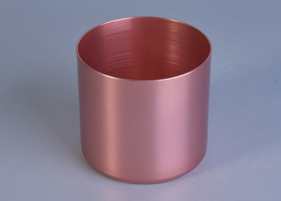 OEM Tin Candle Holders 8oz Wax Filling Rose Gold Votive Metal Candle Jar