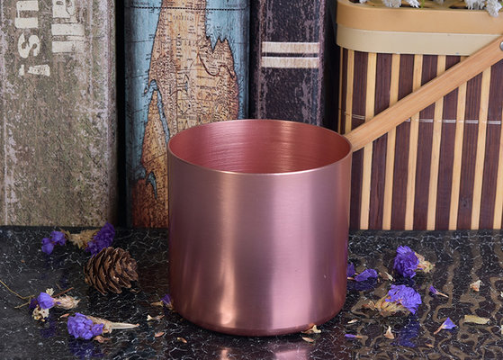 OEM Tin Candle Holders 8oz Wax Filling Rose Gold Votive Metal Candle Jar