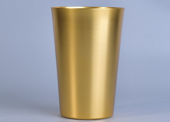 Luxury Gold Metal Aluminum Candle Tin Containers Eco - Friendly For Decoration