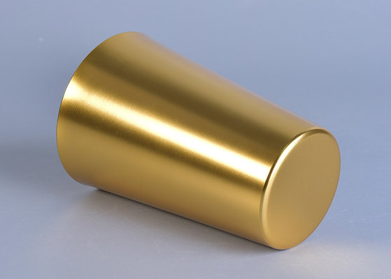 Luxury Gold Metal Aluminum Candle Tin Containers Eco - Friendly For Decoration