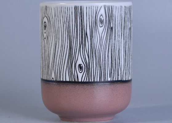 Custom Beautiful Ceramic Candle Holder Color Coating For Home Decoration