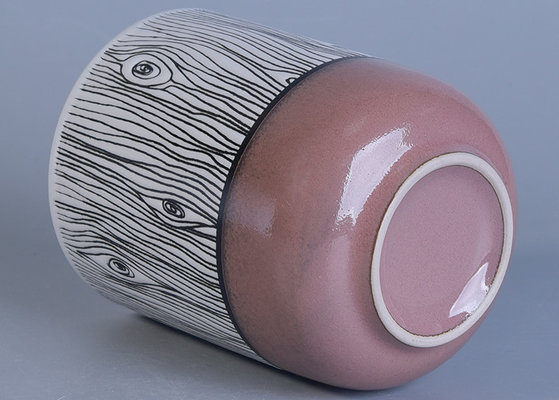 Custom Beautiful Ceramic Candle Holder Color Coating For Home Decoration