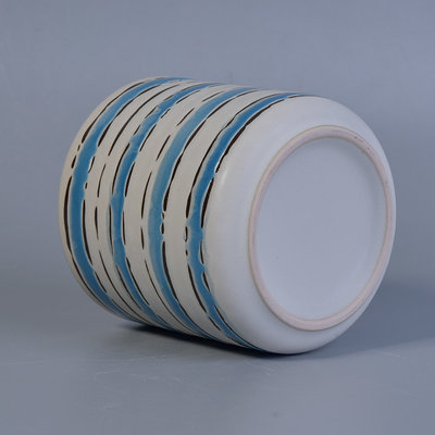 Eco-friendly Hand Painted Candle Cup Holders Ceramic Candle Jars