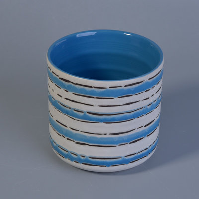 Eco-friendly Hand Painted Candle Cup Holders Ceramic Candle Jars