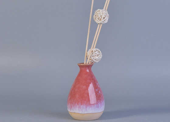 330ml Pink Glazing Ceramic Aromatherapy Oil Diffuser Bottle for Home Fragrance