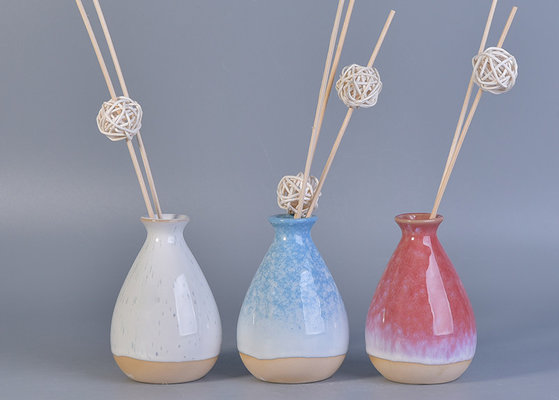 330ml Pink Glazing Ceramic Aromatherapy Oil Diffuser Bottle for Home Fragrance