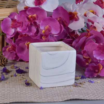 Popular Hydrographics Transfer Printing Square Ceramic Candle Holders