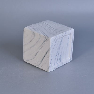 Popular Hydrographics Transfer Printing Square Ceramic Candle Holders