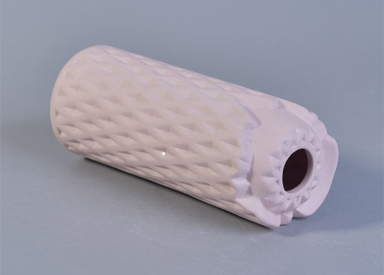 Matt Pink Woven Pattern Ceramic Aroma Diffuser Bottle for Home Fragrance