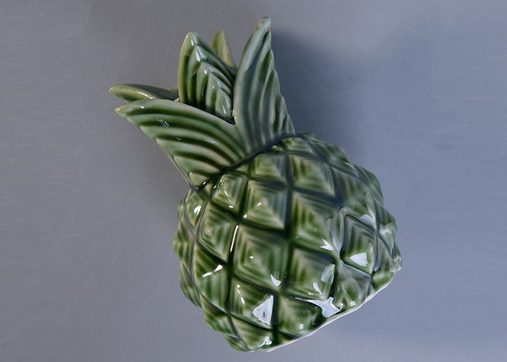 230ml green pineapple ceramic reed diffuser bottles with leaf lid for home deco
