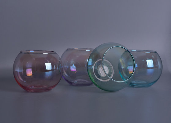 Mouth Blown Ball Liquid Luster Candlestick Holder Tea Light Holder OEM ODM