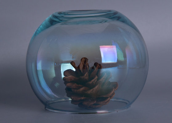 Mouth Blown Ball Liquid Luster Candlestick Holder Tea Light Holder OEM ODM