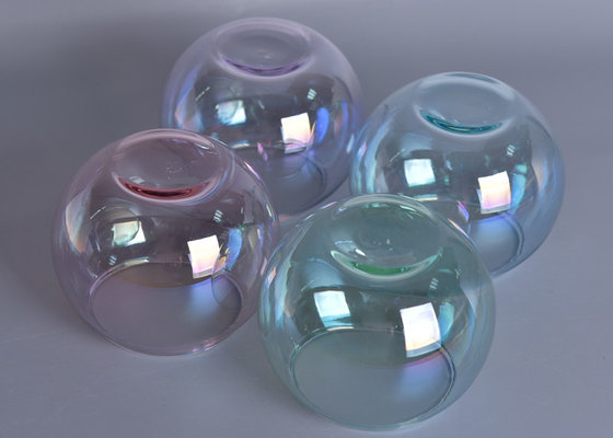 Mouth Blown Ball Liquid Luster Candlestick Holder Tea Light Holder OEM ODM