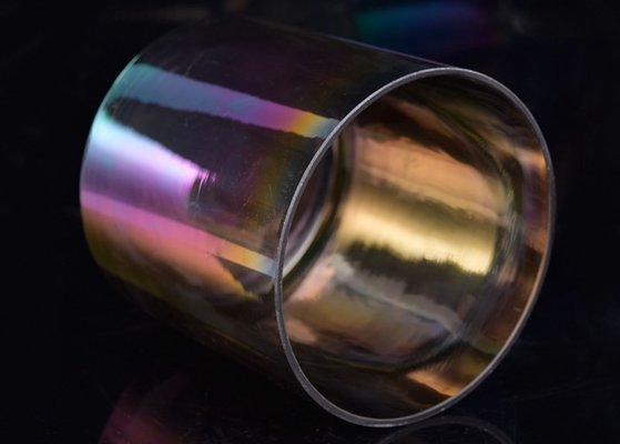 Glass Cylinder Candle Holders Wedding Decorative Rainbow Iridescent Glass Candle Jar