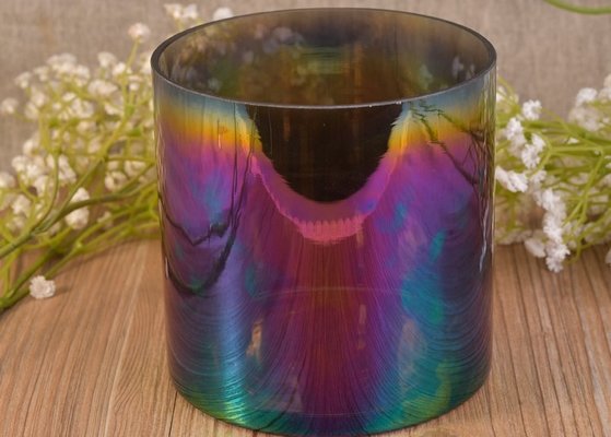 Glass Cylinder Candle Holders Wedding Decorative Rainbow Iridescent Glass Candle Jar