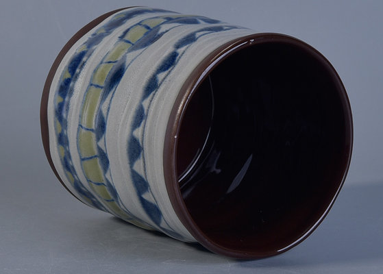 Glossy Glazing Home Decor Ceramic Candlestick Holders Hand Painted Eco - Friendly
