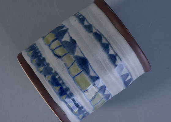 Glossy Glazing Home Decor Ceramic Candlestick Holders Hand Painted Eco - Friendly