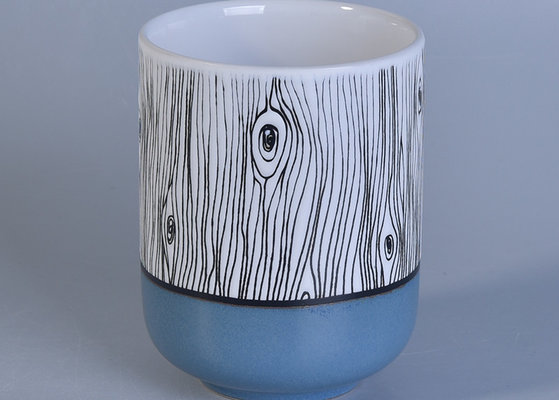 Home Decoration 9oz Ceramic Candle Jar / Cylinder Porcelain Candle Holder