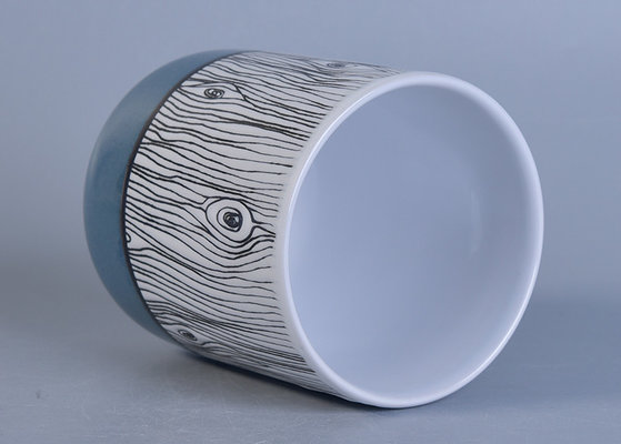 Home Decoration 9oz Ceramic Candle Jar / Cylinder Porcelain Candle Holder