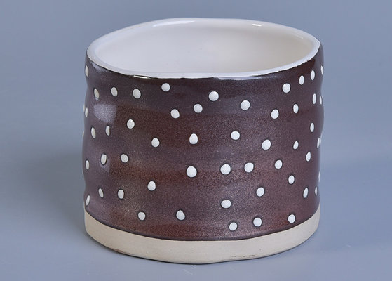 Handmade Decorative Spot Glazed Ceramic Candle Holder For Home Fragrance