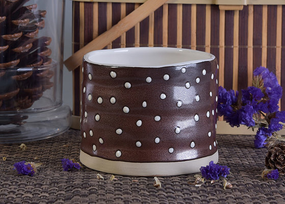 Handmade Decorative Spot Glazed Ceramic Candle Holder For Home Fragrance