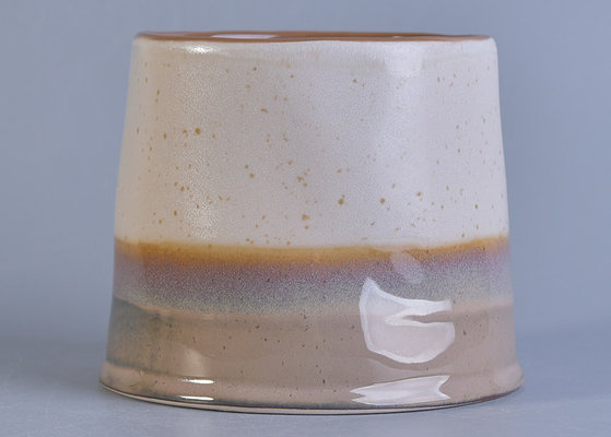 Transmutation Glazed Colorful Recycled Porcelain Candle Jars Empty 600ml Capacity