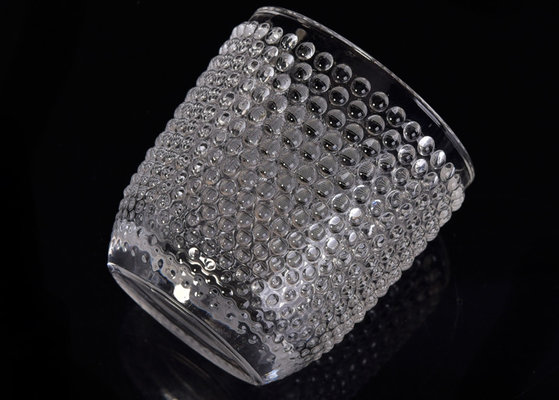 Round Shape Custom Dot Glass Candle Stick Holders For Home Decoration
