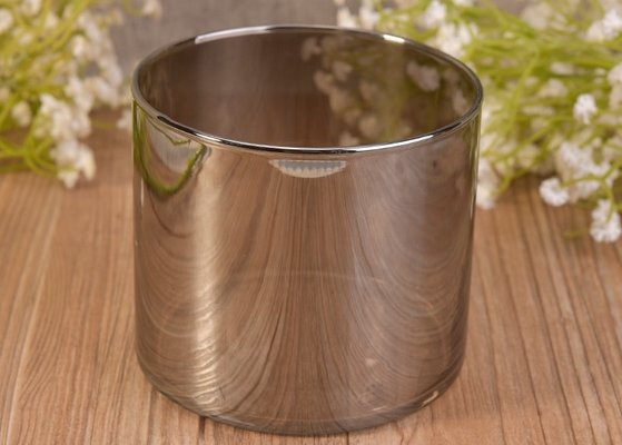 Home Decorative Luxury 20OZ Silver Candle Holders / Jars For Wax , ASTM Passed