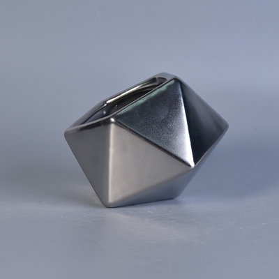 Stocked Popular Geometric Shape Ceramic Candle Holders Vessels For Decorative