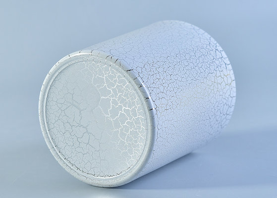 Bulk Glass Cylinder Candle Holder With White Crackle Finish For Home Decoration