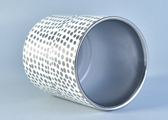 Matte Silver Finish Selections ceramic flower candle holder with printing
