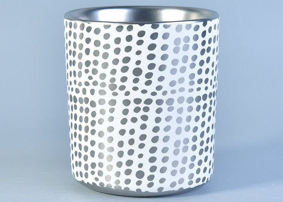 Matte Silver Finish Selections ceramic flower candle holder with printing
