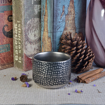 Custom Silver Ceramic Candle Holders / ceramic pillar candle holders 520 ml