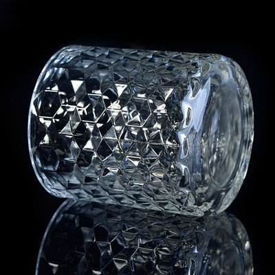 Popular Home use candle glass containers Custom Clear Diamond Shape