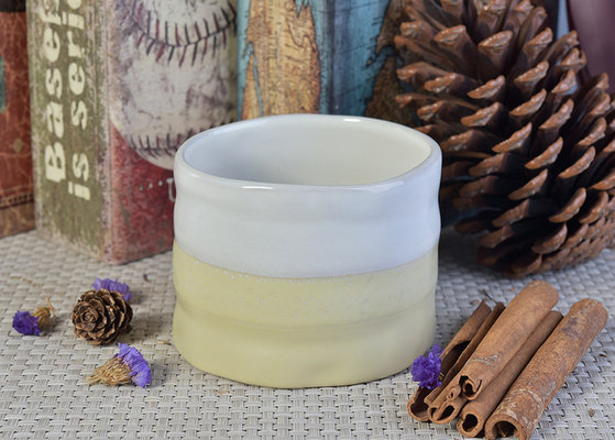 Off white Cylinder ceramic candle jar soy wax scented candles decoration