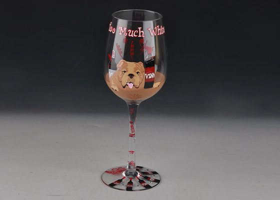 Durable High stemware crystal hand painted wine glasses For Party / Home