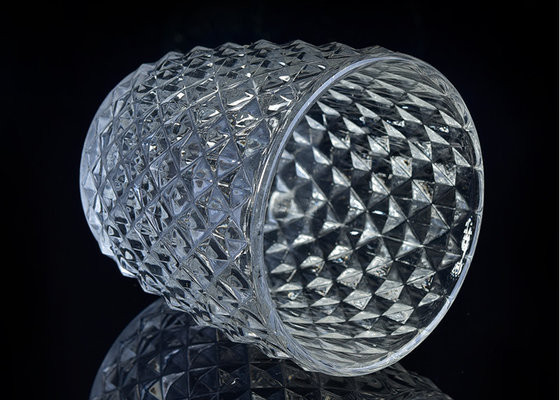 Diamond Shape decorative candle holders Embossed glass tealight candle holders